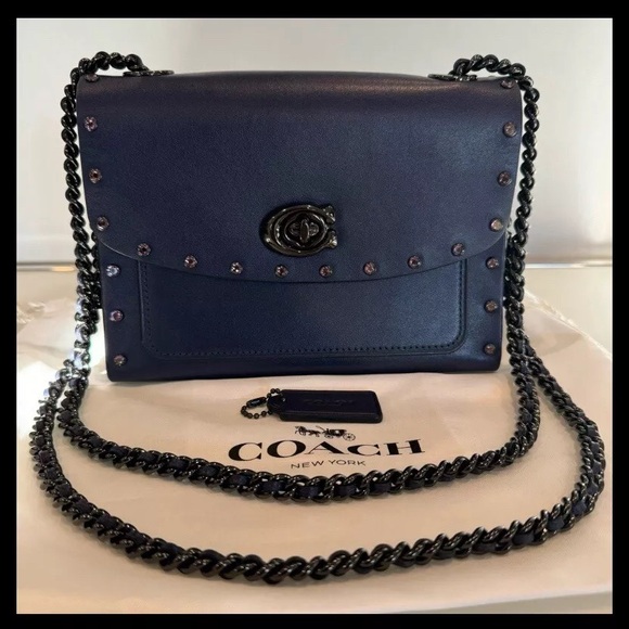 Coach | Bags | Nwot Coach Crystal Border Rivets Parker 8 Shoulder Bag ...